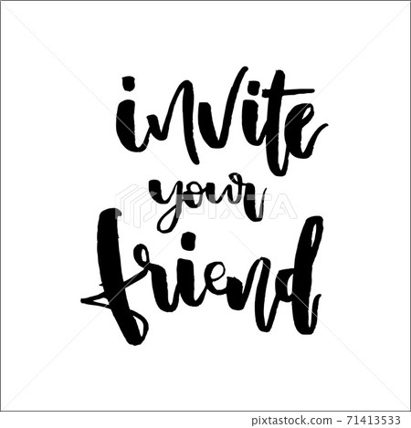 Refer a friend vector lettering. Referral... - Stock Illustration ...