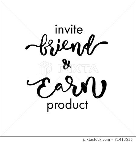 Refer a friend vector lettering. Referral... - Stock Illustration ...