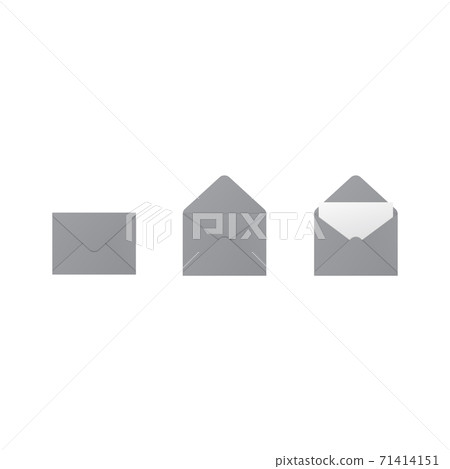 Gray envelopes on white background. Vector... - Stock Illustration ...