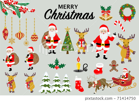 Christmas design material set - Stock Illustration [71414750] - PIXTA