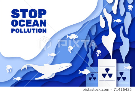 Campaign poster for the protection of the ocean... - Stock Illustration ...