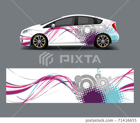 Car decal wrap design vector with wave element... - Stock Illustration ...