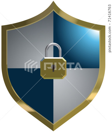 Vector illustration with blue shield key in the... - Stock Illustration [71416763] - PIXTA