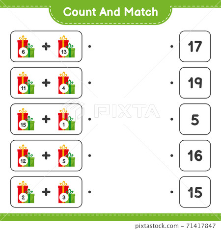 Count and match, count the number of Gift Boxes... - Stock Illustration ...