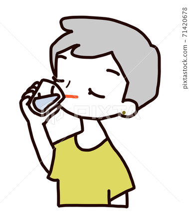 Female drinking pose icon - Stock Illustration [71420678] - PIXTA