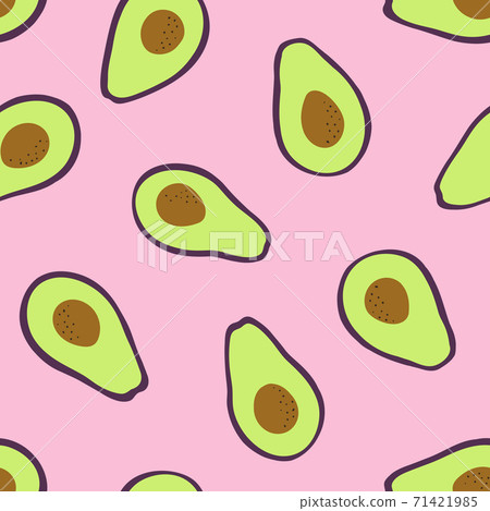 Avocado seamless pattern. Simple color design.... - Stock Illustration ...