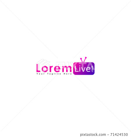 Online TV Live Streaming Logo Concept, Pinky,... - Stock Illustration ...