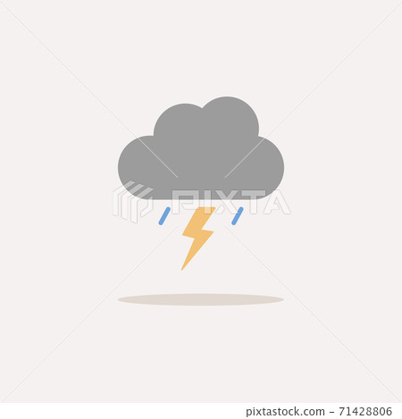 Storm. Color icon with shadow. Weather vector... - Stock Illustration ...