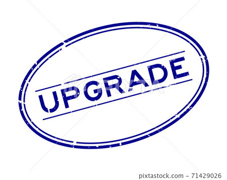 Grunge blue upgrade word oval rubber seal stamp... - Stock Illustration ...