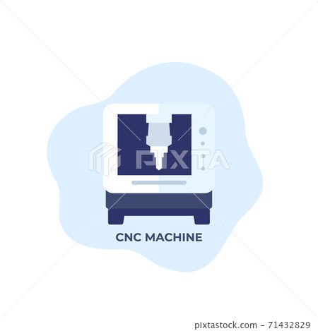 CNC machine icon, flat vector-插圖素材 [71432829] - PIXTA圖庫