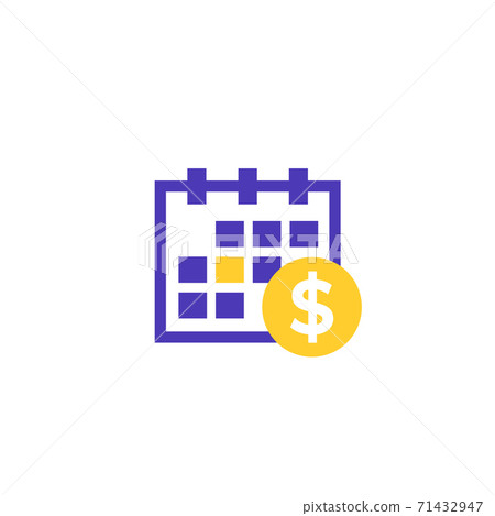 Financial calendar icon on white - Stock Illustration [71432947] - PIXTA