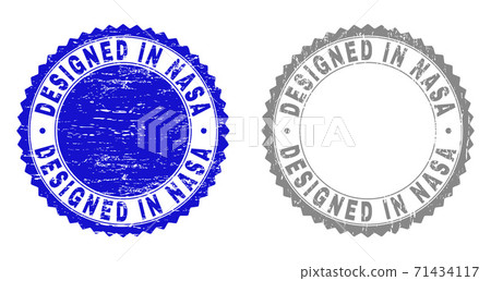 Grunge DESIGNED IN NASA Textured Stamps - Stock Illustration [71434117 ...