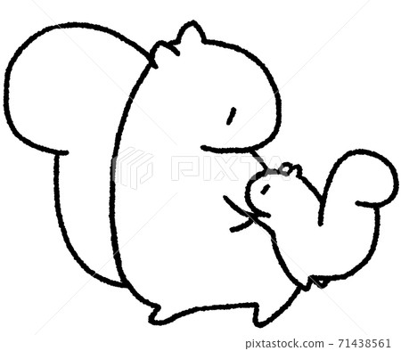 Parent and child of squirrel - Stock Illustration [71438561] - PIXTA