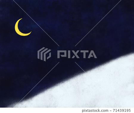 Background crescent moon snow - Stock Illustration [71439195] - PIXTA