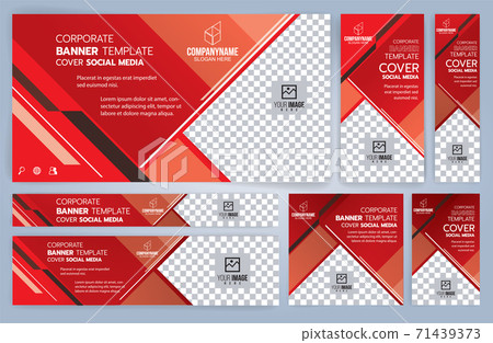 Set of Red and Black Web banners templates,... - Stock Illustration ...