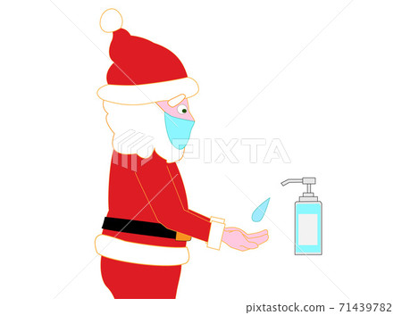 Santa Claus is disinfecting with alcohol to... - Stock Illustration ...