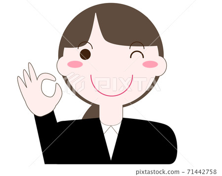 Simple and cute woman okay - Stock Illustration [71442758] - PIXTA