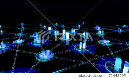 Communication Network Technology Urban Digital... - Stock Illustration ...