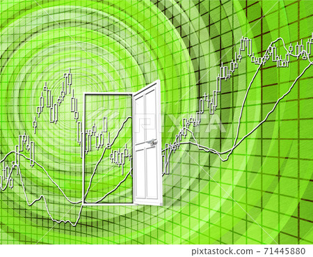 Stock market behind the door that opens - Stock Illustration [71445880 ...