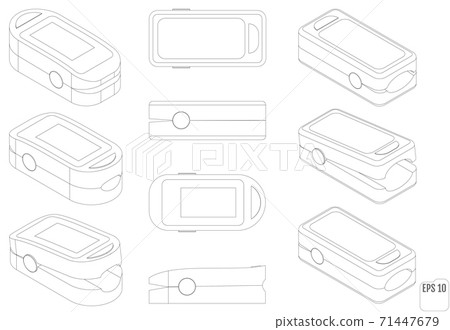 Isometric Pulse Oximetry, Pulse Oximeter Fingertip - Stock Illustration [71447679] - PIXTA