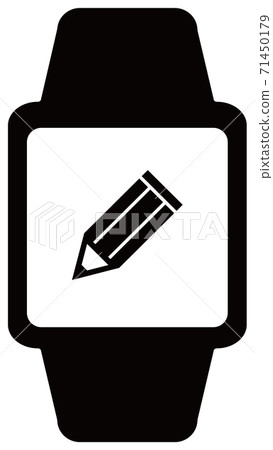 Vector illustration of smartwatch Pencil icon - Stock Illustration ...