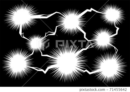 Cartoon-like background of intense lightning... - Stock Illustration ...
