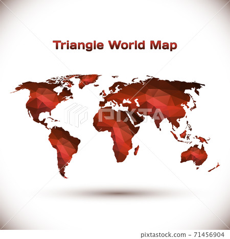 Triangle World Map Illustration in red - Stock Illustration [71456904 ...