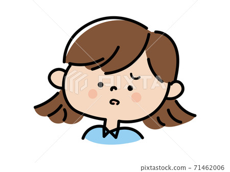Illustration of a girl with a troubled face - Stock Illustration ...