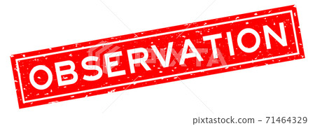 Grunge red observation word square rubber seal...-插圖素材 [71464329] - PIXTA圖庫