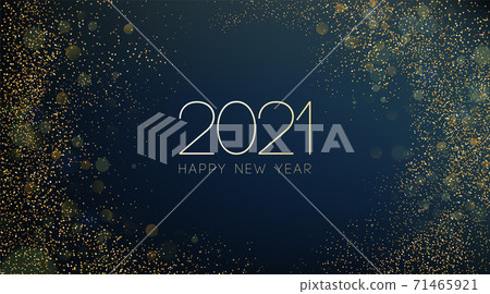 2021 New Year Abstract shiny color gold wave... - Stock Illustration ...