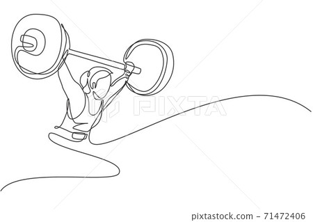 One single line drawing of fit young athlete... - Stock Illustration ...