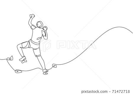Single continuous line drawing of young... - Stock Illustration ...