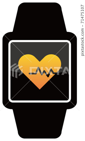 Vector illustration of smartwatch Heart rate icon - Stock Illustration ...