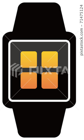 Vector illustration menu screen for smartwatch - Stock Illustration ...