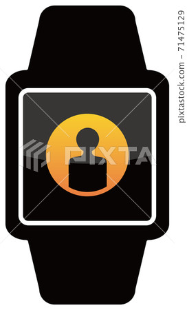 Vector illustration of smart watch person icon - Stock Illustration ...
