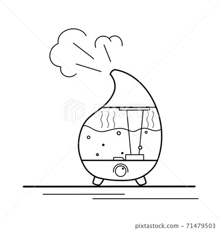 Contour illustration of a humidifier with... - Stock Illustration ...