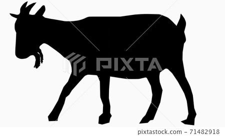 Goat silhouette material, 2D rendering - Stock Illustration [71482918 ...