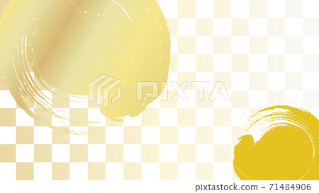 Round golden brush stroke and checkered... - Stock Illustration ...
