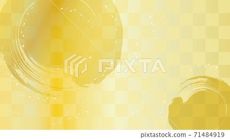 Round golden brush stroke and checkered... - Stock Illustration ...
