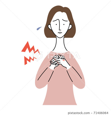 Young woman suffering from rough hands - Stock Illustration [71486064 ...