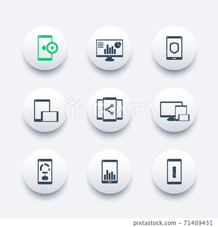 mobile, desktop apps icons set-插圖素材 [71489431] - PIXTA圖庫