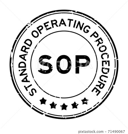 Grunge black SOP Standard Operating Procedure... - Stock Illustration ...