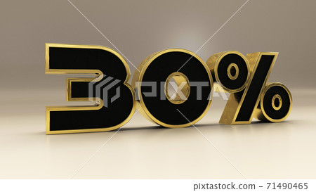 30 percent 3d gold and black luxury text... - Stock Illustration ...