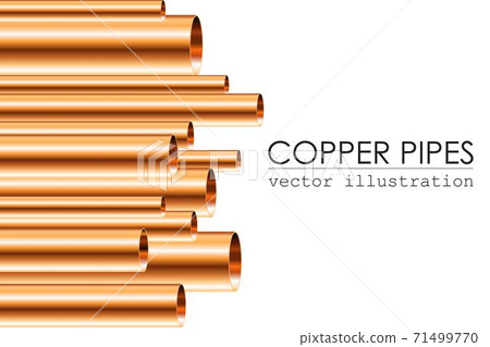 Copper pipes vector illustration isolated.... - Stock Illustration ...