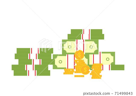 Coins and banknotes vector illustration... - Stock Illustration ...