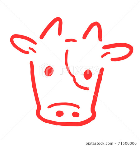 Line art illustration material_cow red - Stock Illustration [71506006 ...