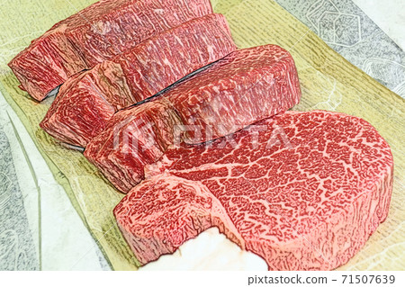"Japanese black beef tenderloin" for steak... - Stock Illustration ...