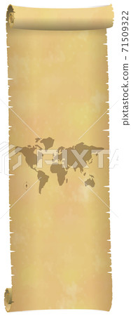 Image of Eurocentric world map drawn on an old... - Stock Illustration ...