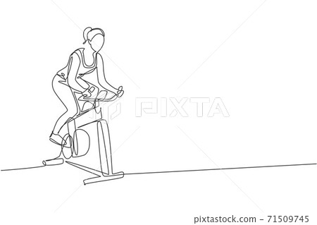 Single continuous line drawing of young... - Stock Illustration ...