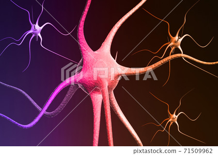 Close-up render of neuron brain cells - Stock Illustration [71509962 ...